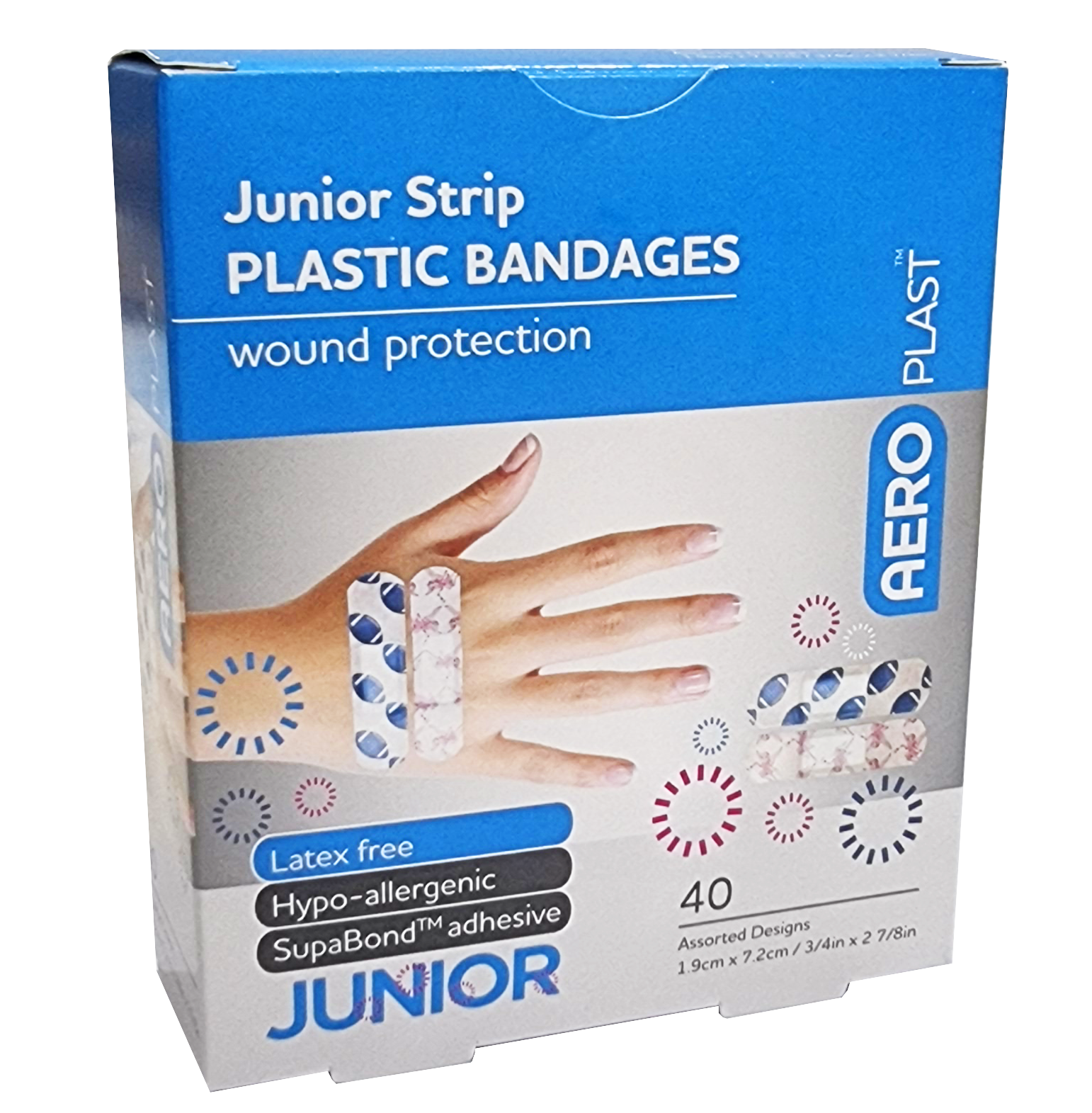 Adhesive Junior Plastic Plaster for Kids (Box of 40)